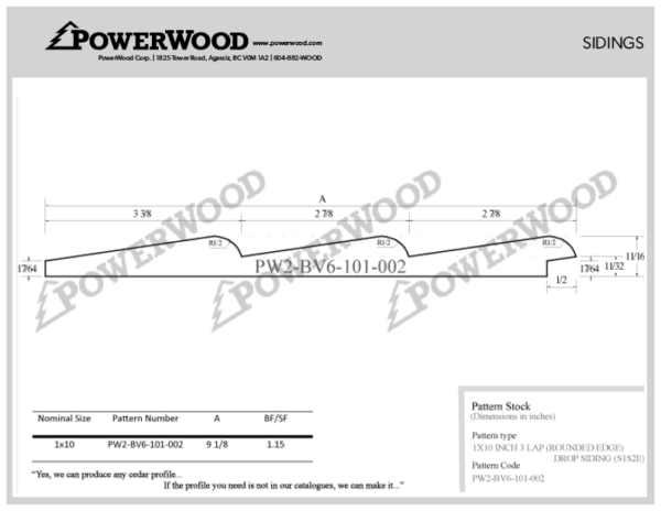Paneling, Trim Board, & Cedar Siding Profiles & Patterns | PowerWood Corp.