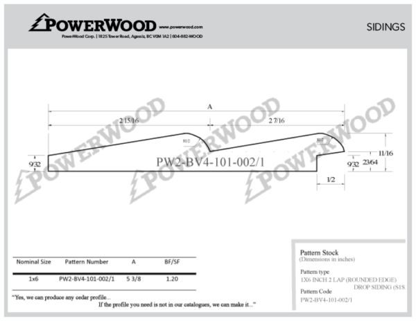 Paneling, Trim Board, & Cedar Siding Profiles & Patterns | PowerWood Corp.