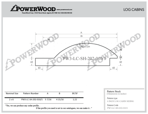 Log Home Siding Patterns and Profiles | PowerWood Corp.